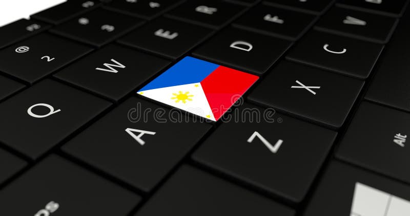 Close Up of Philippines Button. Stock Illustration - Illustration of ...