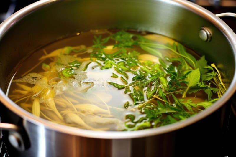 Close-up of Pho Broth Simmering in a Pot Stock Image - Image of ...