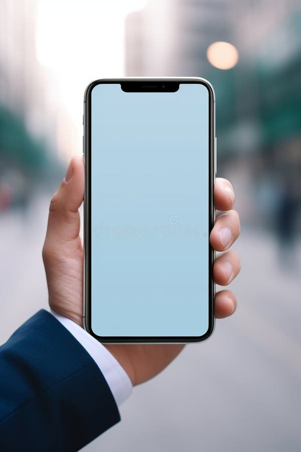 Close Up of a Phone in a Man S Hand with a Blank Screen Stock Photo ...