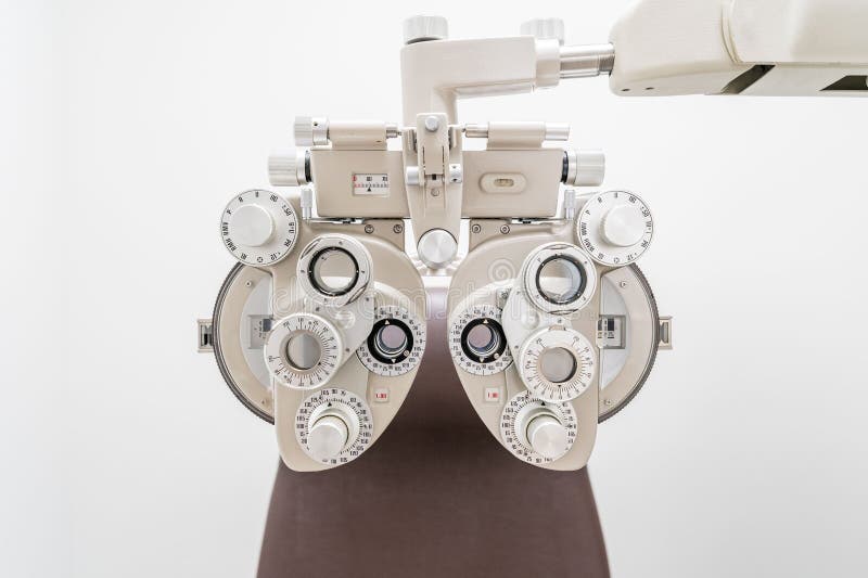 Phoropter Optometry Device for Eye Examination in a Clinic. Stock Photo ...