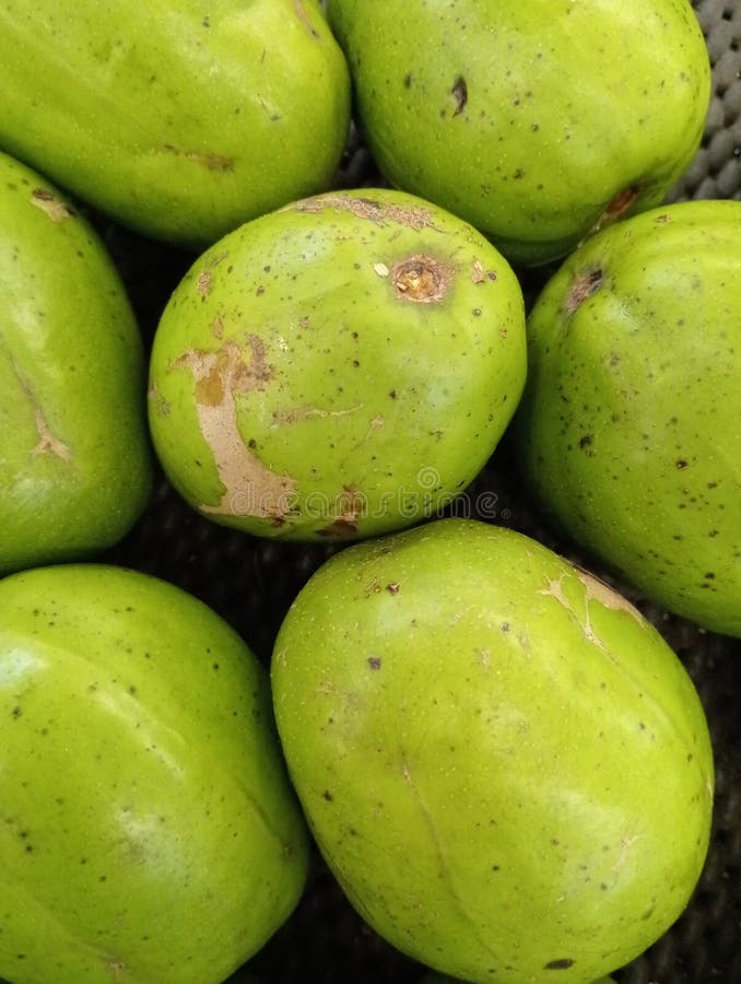 Fresh Kedondong (Ambarella) in a Basket at a Supermarket Stock Photo ...