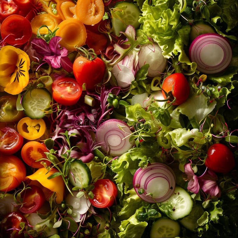 A Close Up Photo of an Assortment of Vegetables Stock Illustration ...
