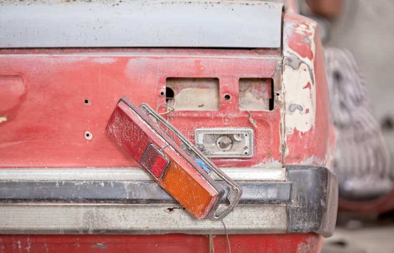 Close-up Photo Backlight of Red Rusty Car Stock Photo - Image of ...