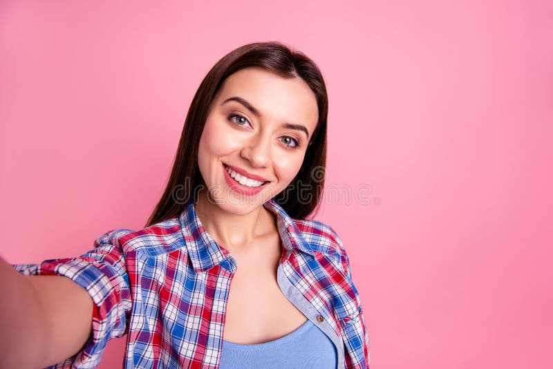 Close Up Photo Beautiful Amazing She Her Lady Pretty Perfect Look Make