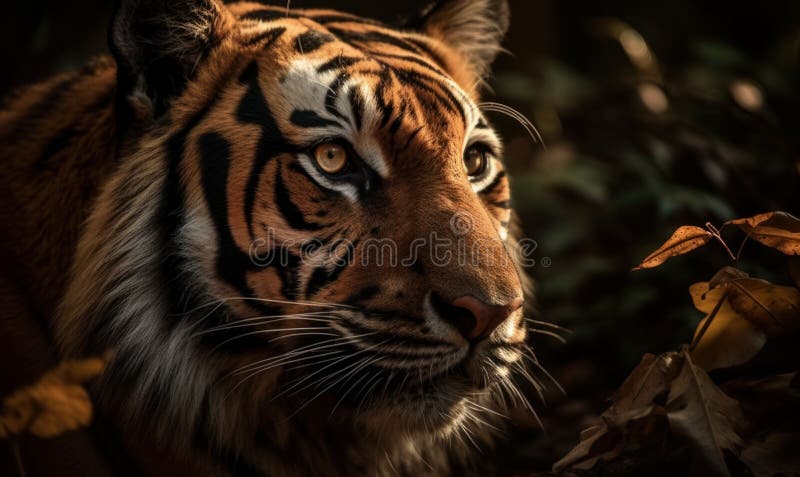 Close Up Photo of Bengal Tiger during Sunset. Generative AI Stock ...