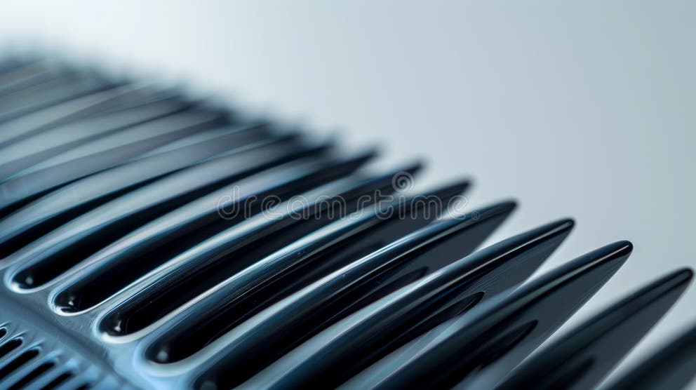 A Close-up Photo of a Black Comb with Sharp Bristles. Stock Photo ...