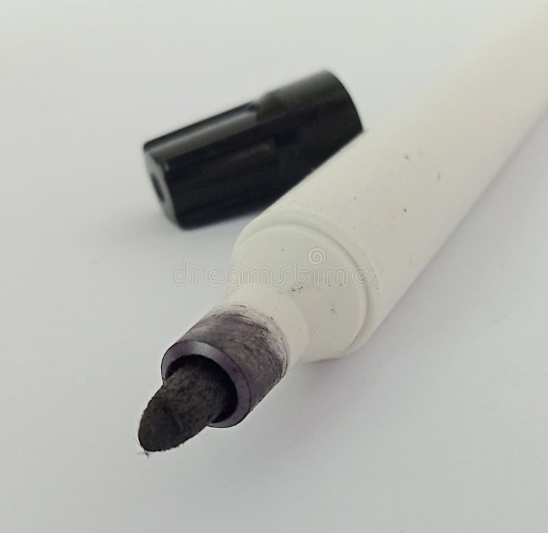 Close-up Photo of a Black Marker with the Cap Open Stock Photo - Image ...