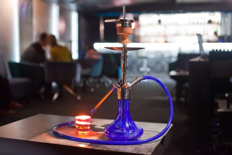 Close-up Photo of Blue Hookah with Tube Stock Photo - Image of heats ...