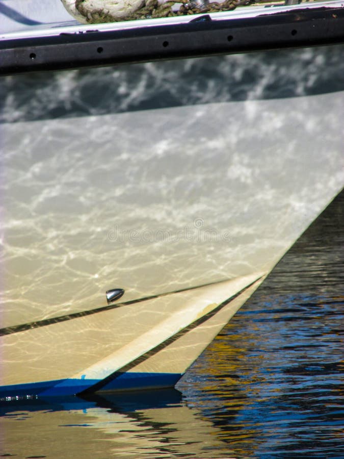 Close-up Photo of a Boat`s Bow with Patterns Caused by Water Reflection ...