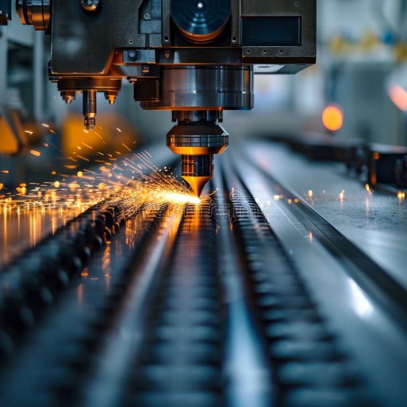 A Close-up Photo Capturing the Precision and Intensity of a CNC Machine ...