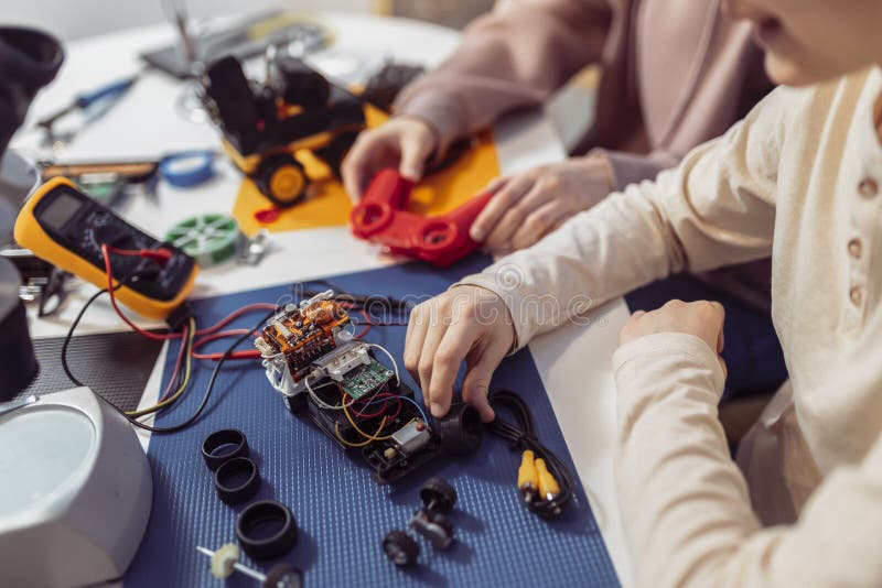 Photo of Children Making Robot at Home Stock Photo - Image of children ...
