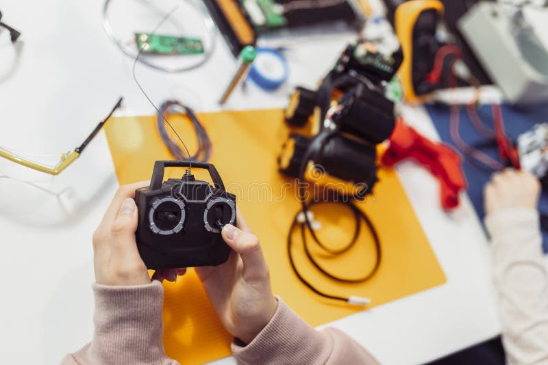 Photo of Children Making Robot at Home Stock Photo - Image of ...
