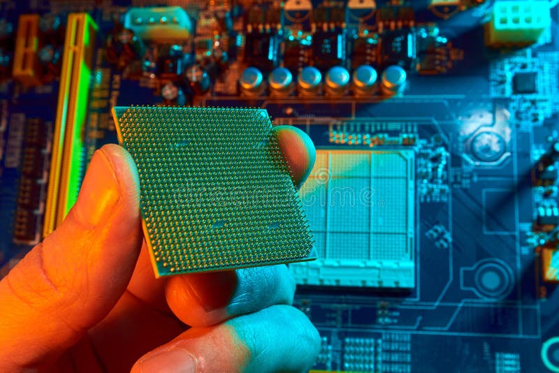 Close Up Photo of Computer Engineer`s Hand is Holding CPU`s Computer ...