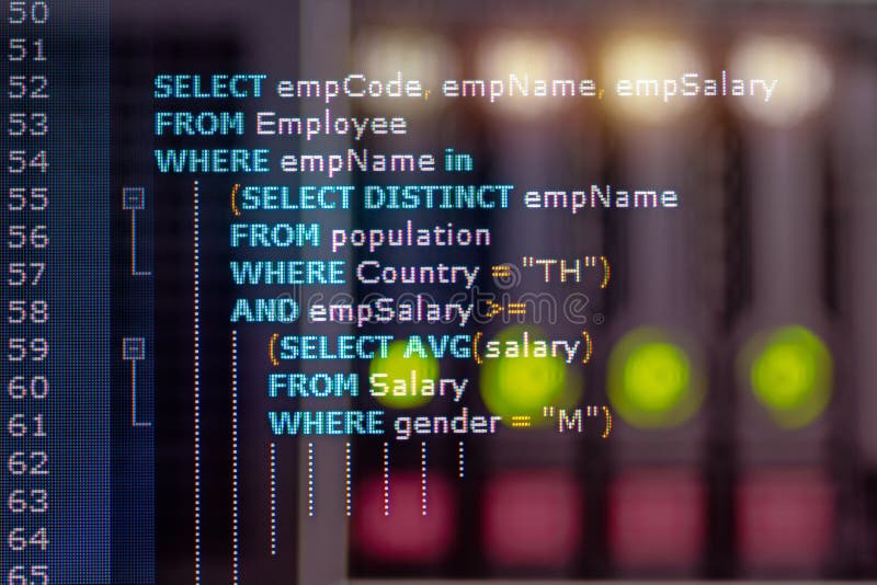 Close Up Photo From A Computer Screen Sql Structured Query Language
