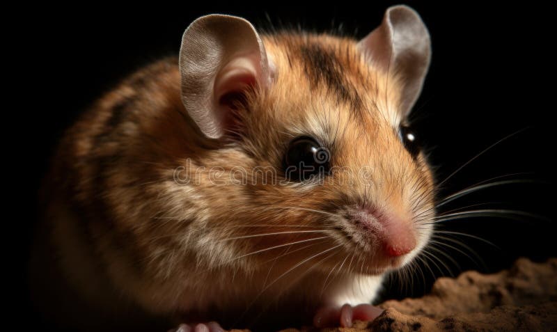 Close Up Photo of Desert Dormouse on Black Background. Generative AI ...
