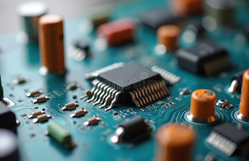 Close-up Photo of Electronic Circuit Board with Capacitor, Resistor ...
