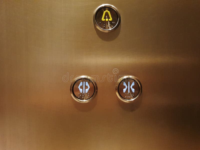 Elevator Buttons in Metallic Gold Stock Image - Image of buttons ...