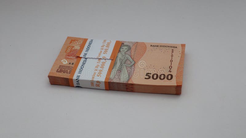 Stack of Indonesian Rupiah Banknotes (5,000 Rupiah Denomination) Stock ...