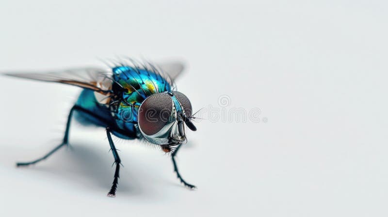 Close-up Photo of a Fly Resting on a Clean White Surface Stock Photo ...