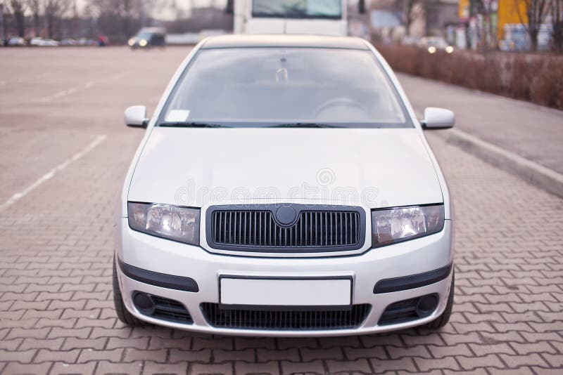 Close-up Photo of Front Part the Silver Car Stock Image - Image of ...