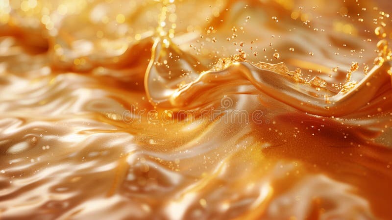 Golden Liquid Splashing and Rippling in Sunlight Stock Photo - Image of ...