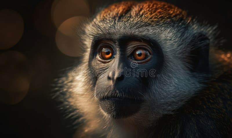 Close Up Photo of Grivet on Blurry Bokeh Background. Generative AI ...