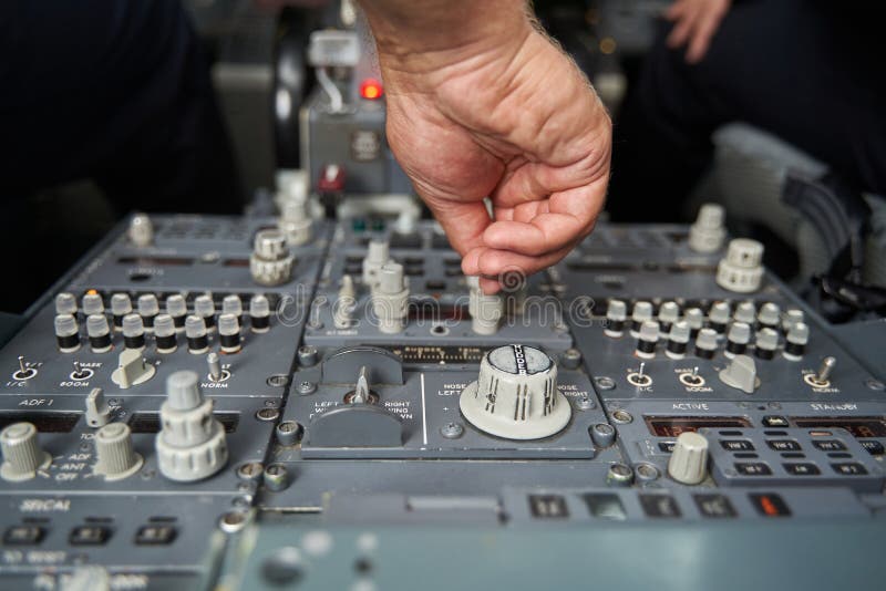 Pushing the Buttons and Gaining Speed in the Plane Stock Image - Image ...