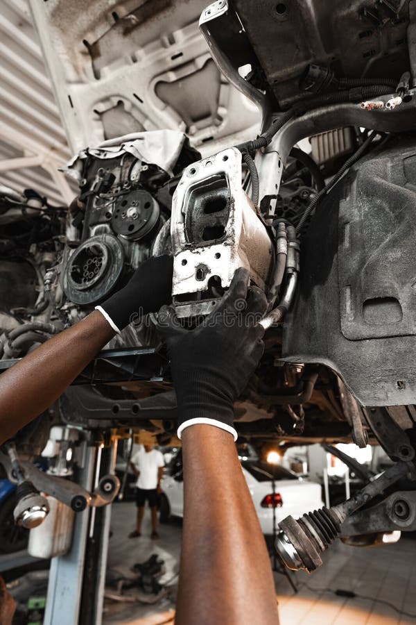 Close Up of Hands of Auto Mechanic Working in a Garage Stock Photo ...