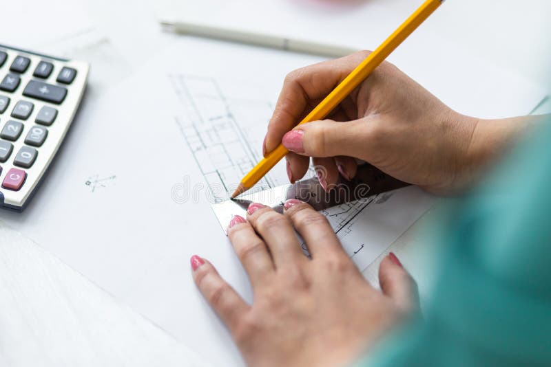 Close Up Photo of Hands Working with Papers at Office. Stock Photo ...