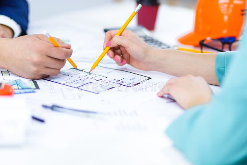 Close Up Photo of Hands Working with Papers at Office. Stock Photo ...