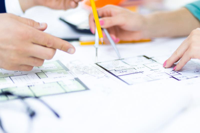 Close Up Photo of Hands Working with Papers at Office. Stock Photo ...