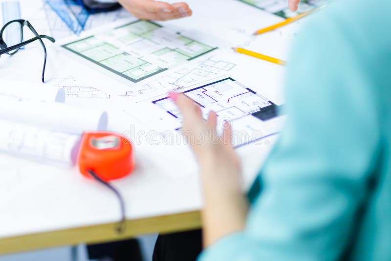 Close Up Photo of Hands Working with Papers at Office. Stock Image ...