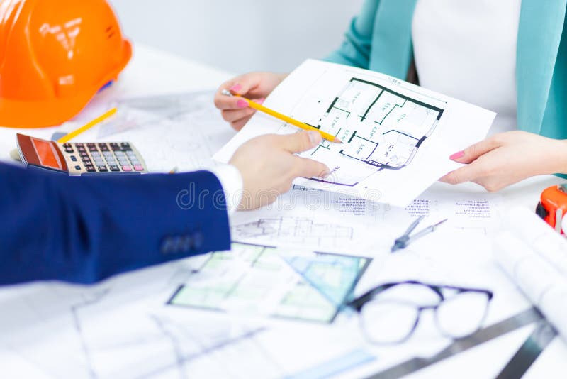 Close Up Photo of Hands Working with Papers at Office. Stock Photo ...