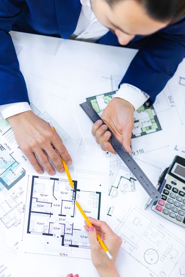 Close Up Photo of Hands Working with Papers at Office. Stock Photo ...