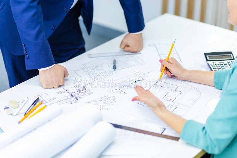 Close Up Photo of Hands Working with Papers at Office. Stock Image ...