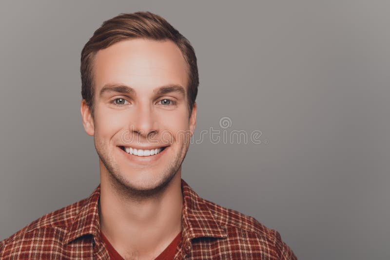 Close Up Photo of Happy Young Man with Beaming Smile Stock Photo ...