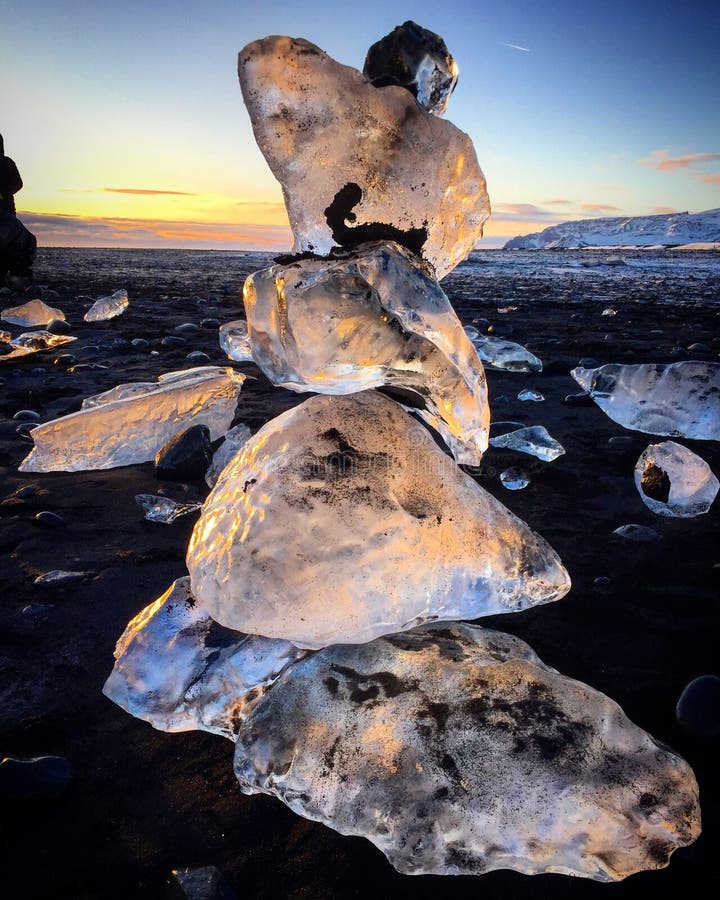 Close Up Photo of Ice Stone on the Ground Stock Image - Image of waves ...