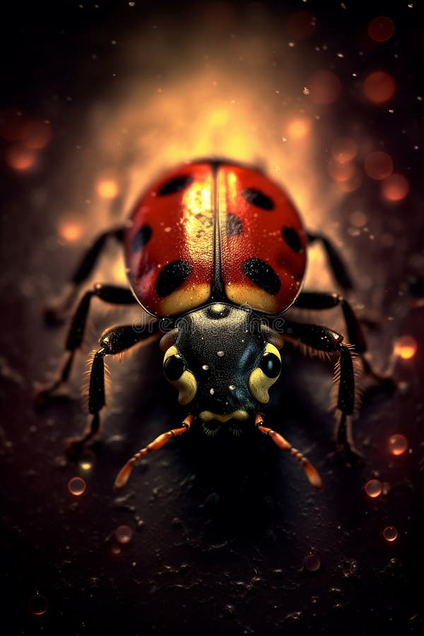 A Close-up Photo of a Ladybug Insect Stock Illustration - Illustration ...