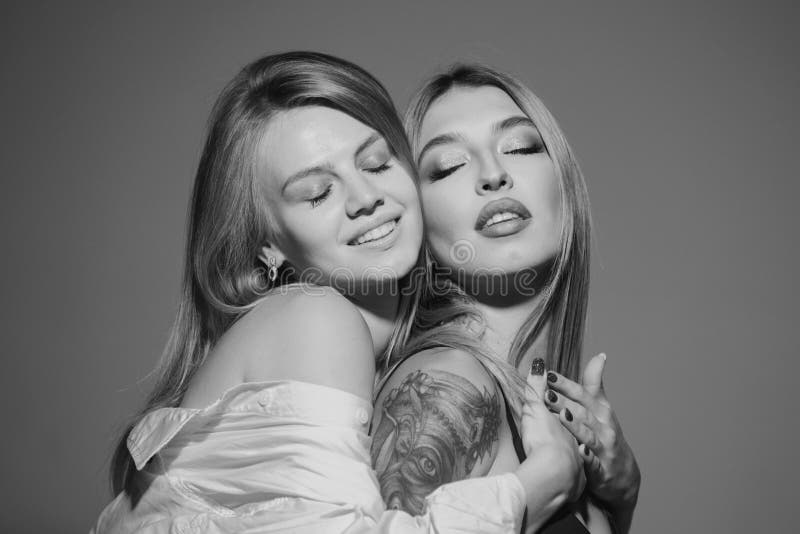 Lgbt Tolerance Lesbians Couple Love Concept Close Up Photo Of Lgbt