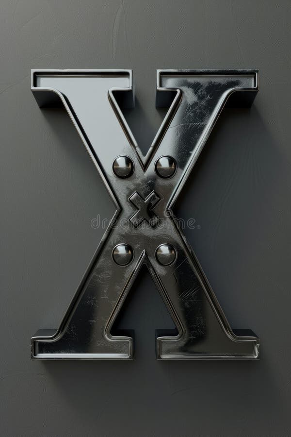 A Close Up Photo of a Metal Letter X on a Wall, Suitable for Use in ...