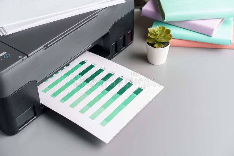 Close Up of Modern Printer in the Office Stock Image - Image of copier ...