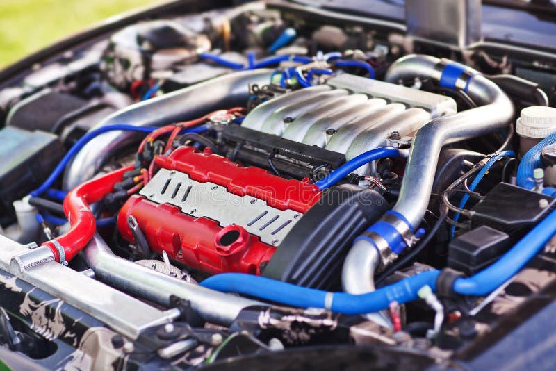 Close-up Photo of Modern Turbocharged Motor with Pipe Stock Photo ...