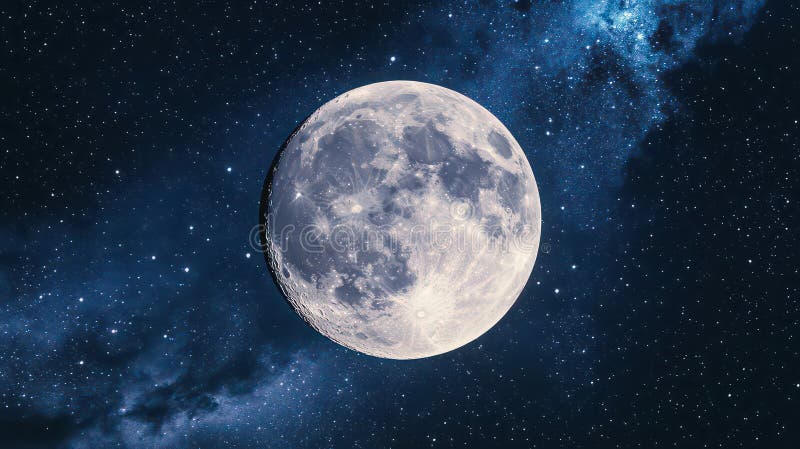 Close-up Photo of the Moon and Stars Stock Illustration - Illustration ...
