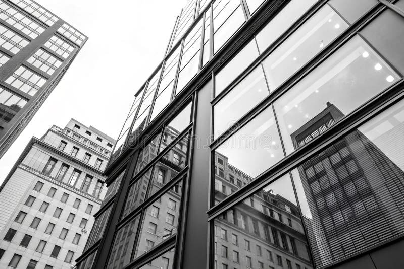 Windows. Abstract Modern Architecture in Black and White Stock ...