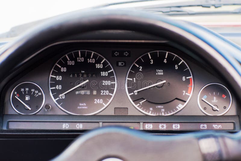 Close-up Photo of Old Car Odometer Stock Image - Image of interior ...