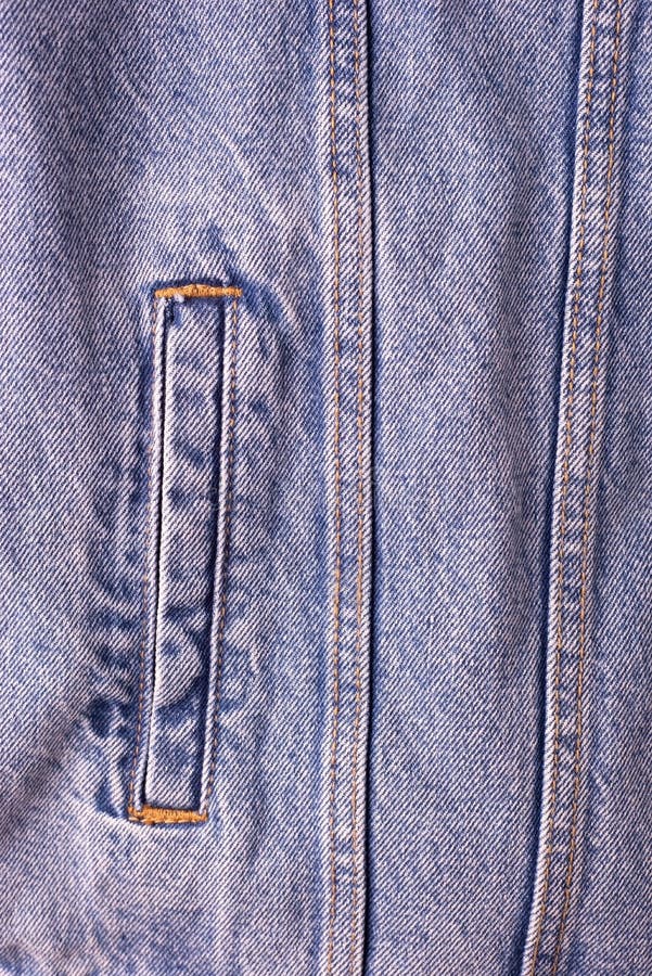 A Close-up Photo of One Element of a Common Denim Jacket. Stock Photo ...