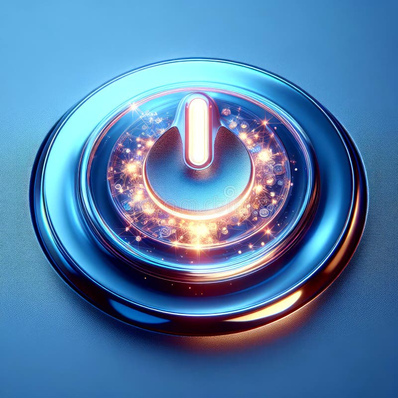 A Close Up Photo of a Power Button. Stock Illustration - Illustration ...