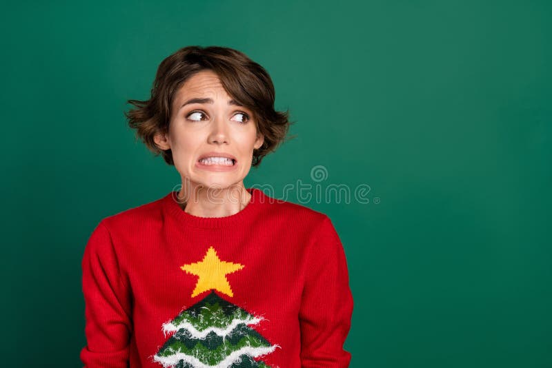 Close Up Photo of Prety Girl Uglu Pullover Looking Empty Space Oops ...