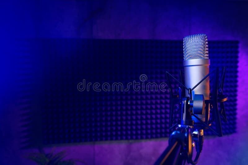 Close Up of Professional Microphone in Recording Studio Stock Photo ...