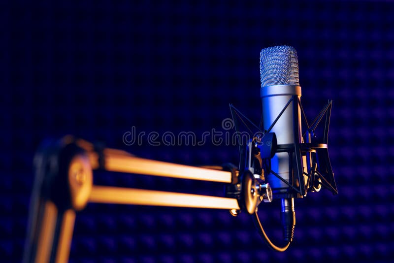 Close Up of Professional Microphone in Recording Studio Stock Photo ...